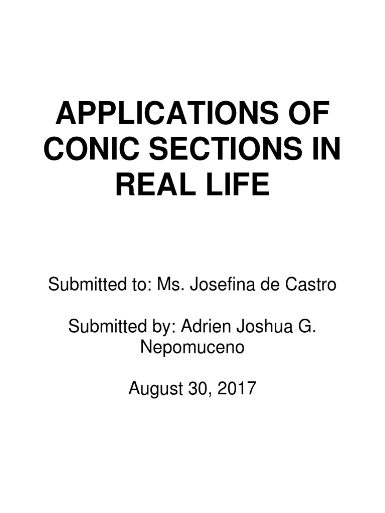 Applications of Conic Sections in Real Life | PDF | Trajectory | Ellipse
