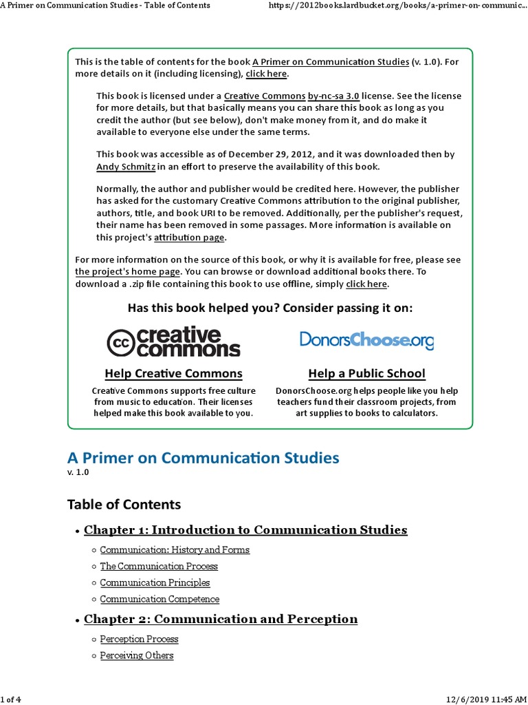 Primer On Communication | PDF | Interpersonal Communication | Speech