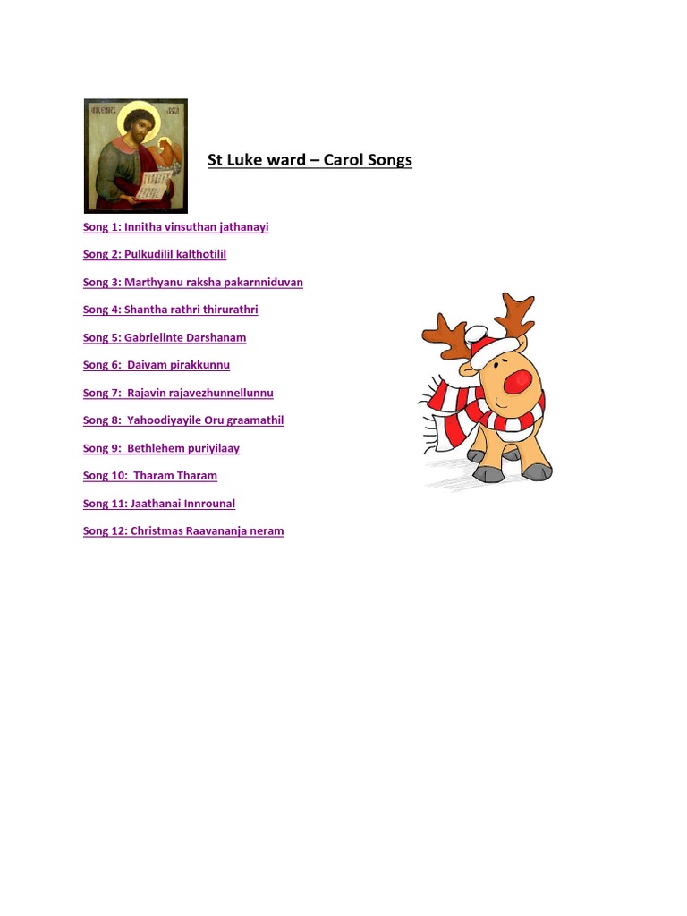 Malayalam Christmas Carol Lyrics | PDF | December Observances | Holidays