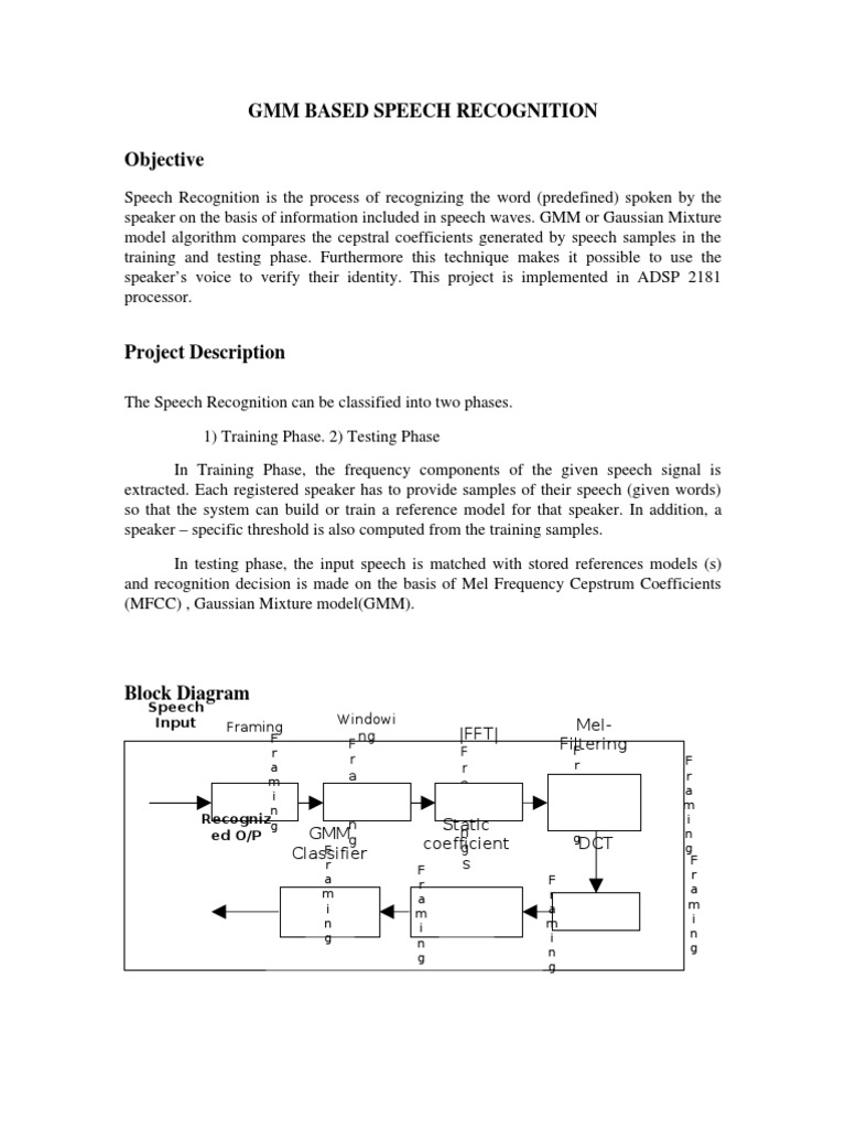 Gmm Based Speech Recognition Pdf Systems Theory Algorithms