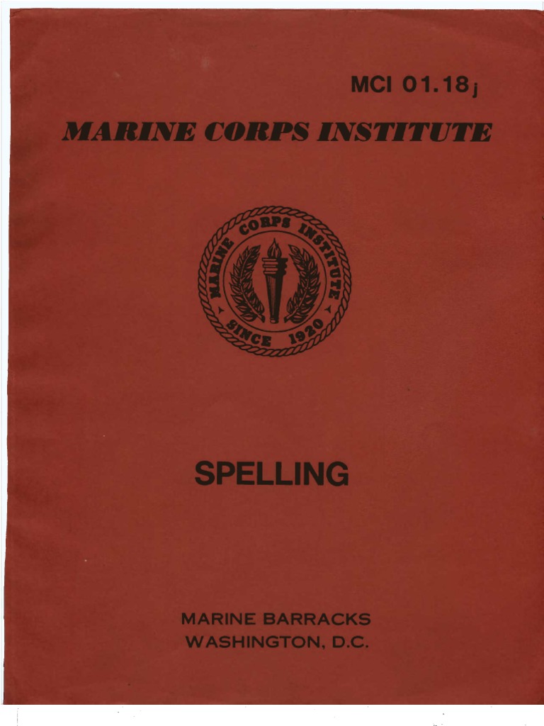 MCI 01 18J Spelling Marine Corps Institute 1985 | PDF