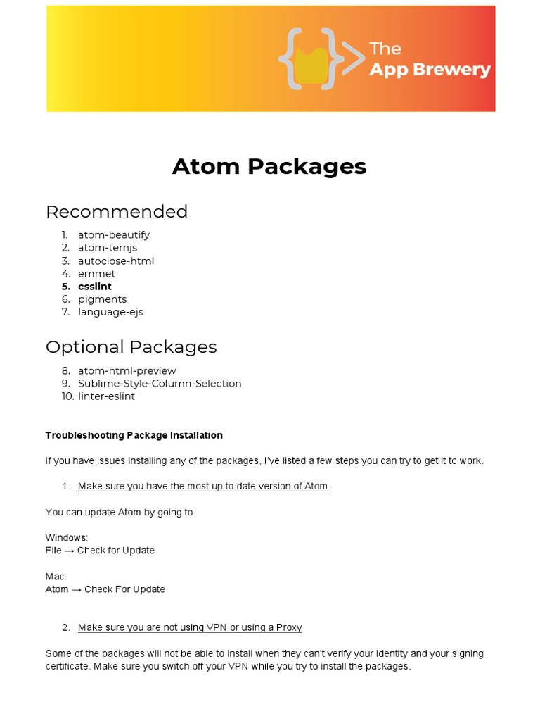 Atom Packages | PDF