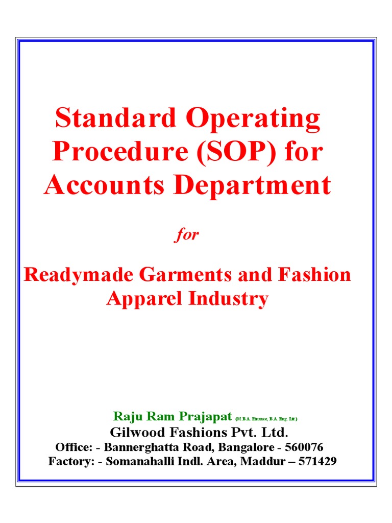 Standard Operating Procedure SOP For Acc | PDF | Invoice | Payments