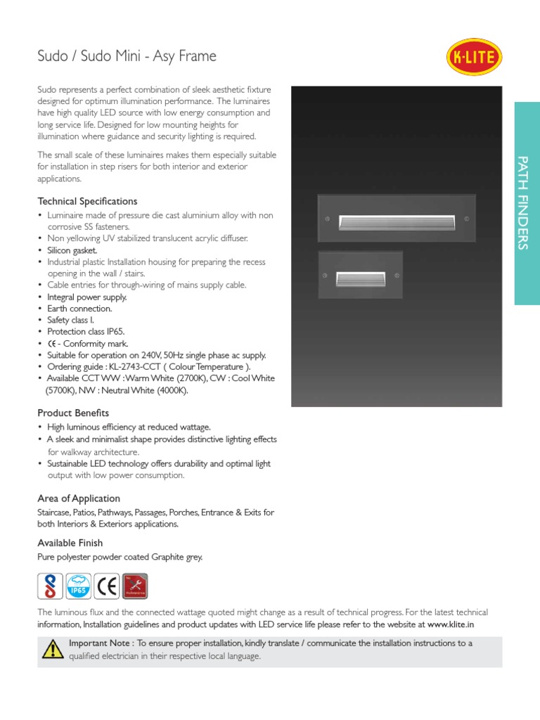 Klite Sudo - Sudo Mini Asy 505 | PDF | Lighting | Building Engineering