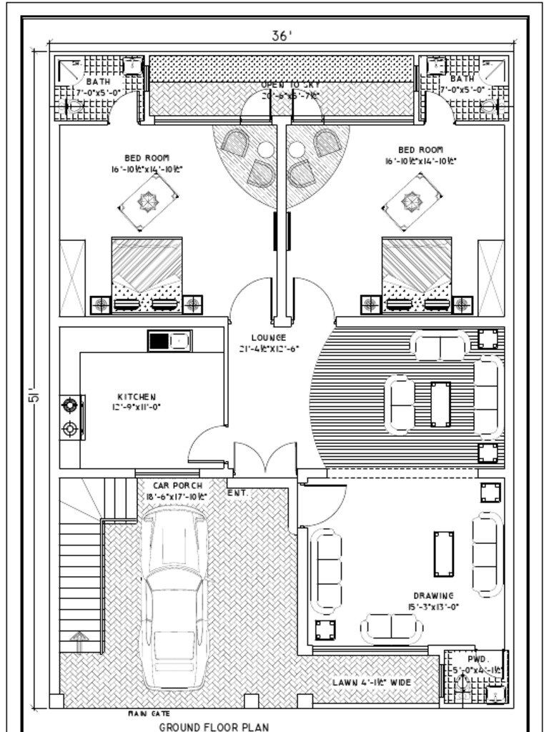 31'x51' - Proposed Plan of House-Model | PDF