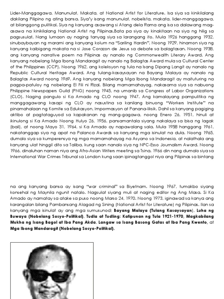 Talambuhay Ni Ka Amado | PDF