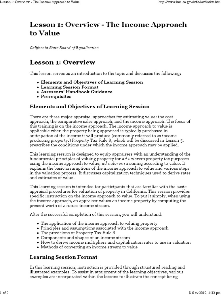 Chapter 1 Overview - The Income Approach To Value | Download Free PDF ...