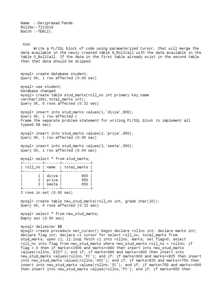 A6 | PDF | Pl/Sql | Software Engineering