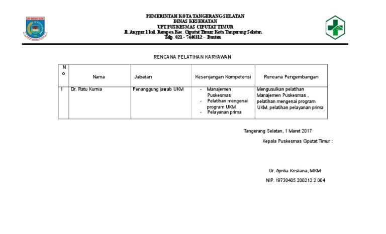Rencana Pelatihan Karyawan | PDF