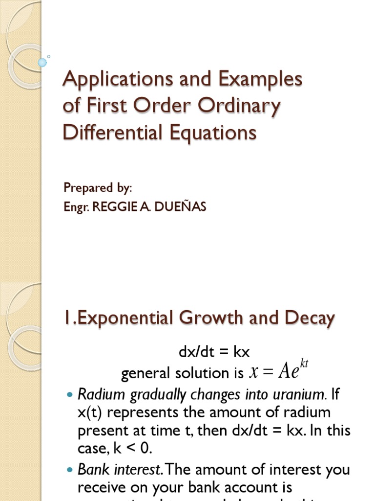 Differential Equations for Engineers | PDF | Radioactive Decay | Mass