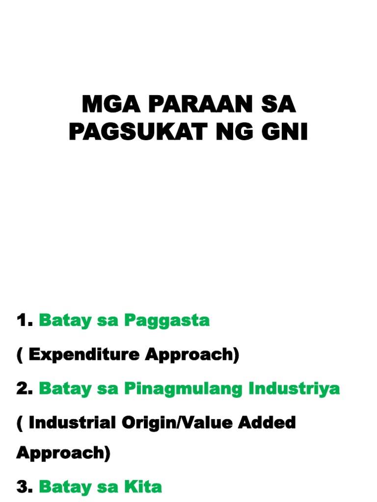 Mga Paraan Sa Pagsukat NG Gni | PDF