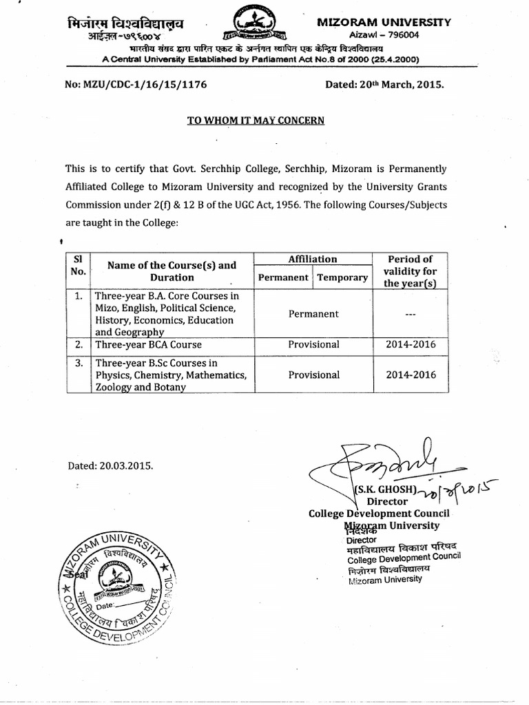 Affiliation Certificate | PDF