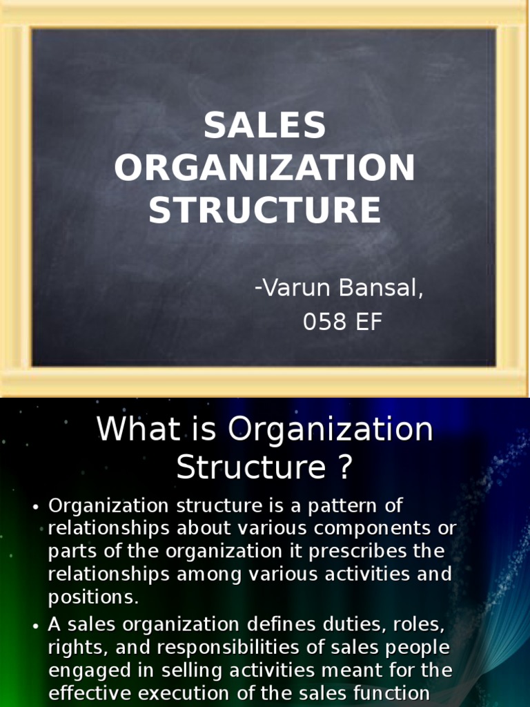 Sales Organization Structure Overview | PDF | Sales | Organizational ...