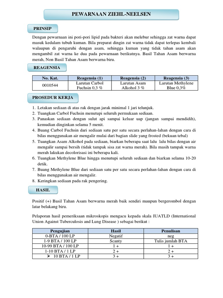 Pewarnaan Ziehl-Neelsen | PDF