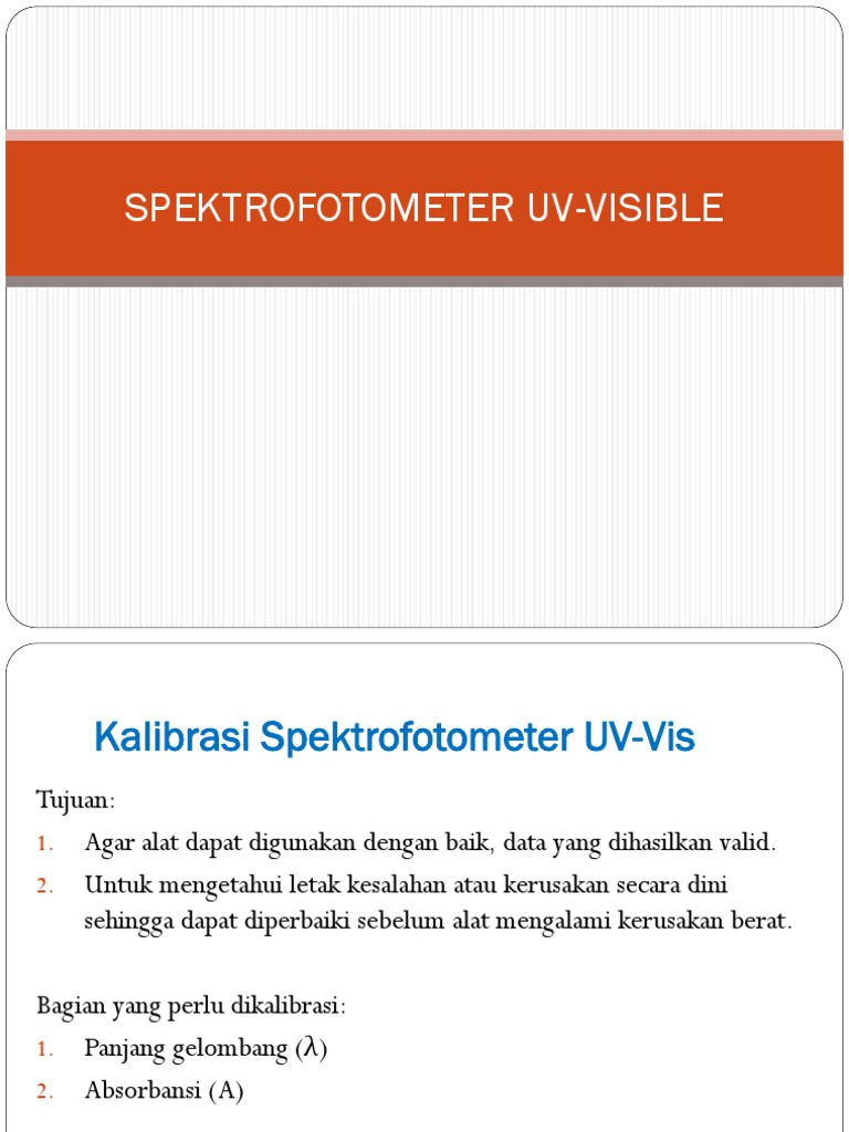 Kalibrasi Spektrofotometer UV-Vis | PDF