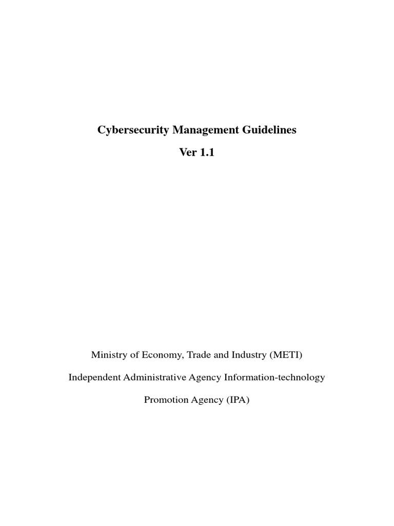 Cyber Security Management Guidelines | PDF | Computer Security | Security