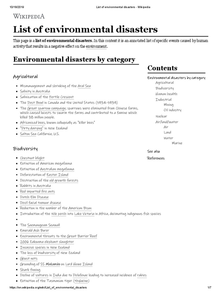 List of Environmental Disasters | PDF | Nuclear Weapons Testing ...