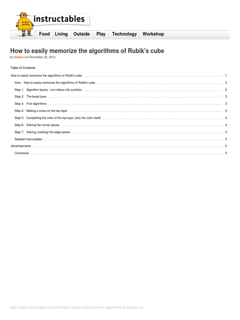 How To Easily Memorize The Algorithms of Rubiks Cu | PDF | Cognitive ...