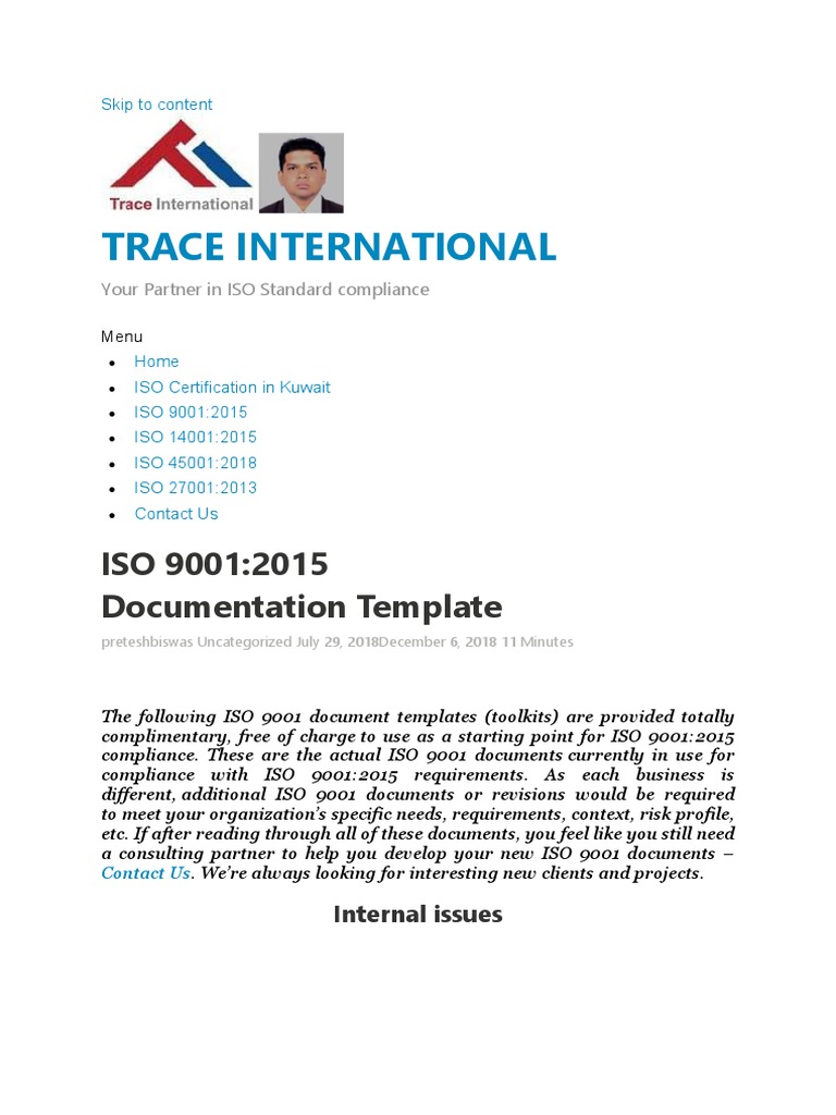 ISO Template | Download Free PDF | Iso 9000 | Quality Management System