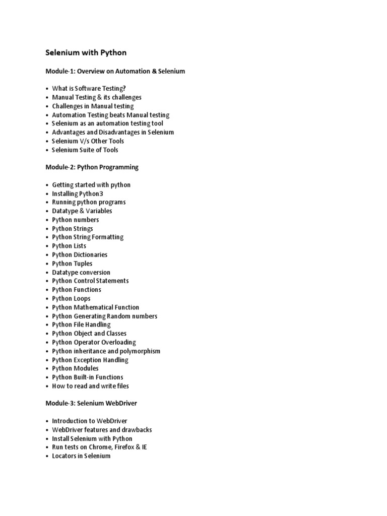 Selenium With Python | PDF | Selenium (Software) | Python (Programming Language)