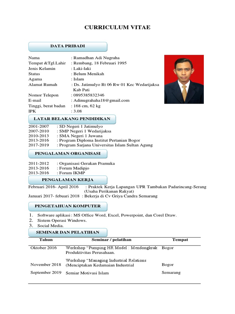 CV Adi Nugraha | PDF