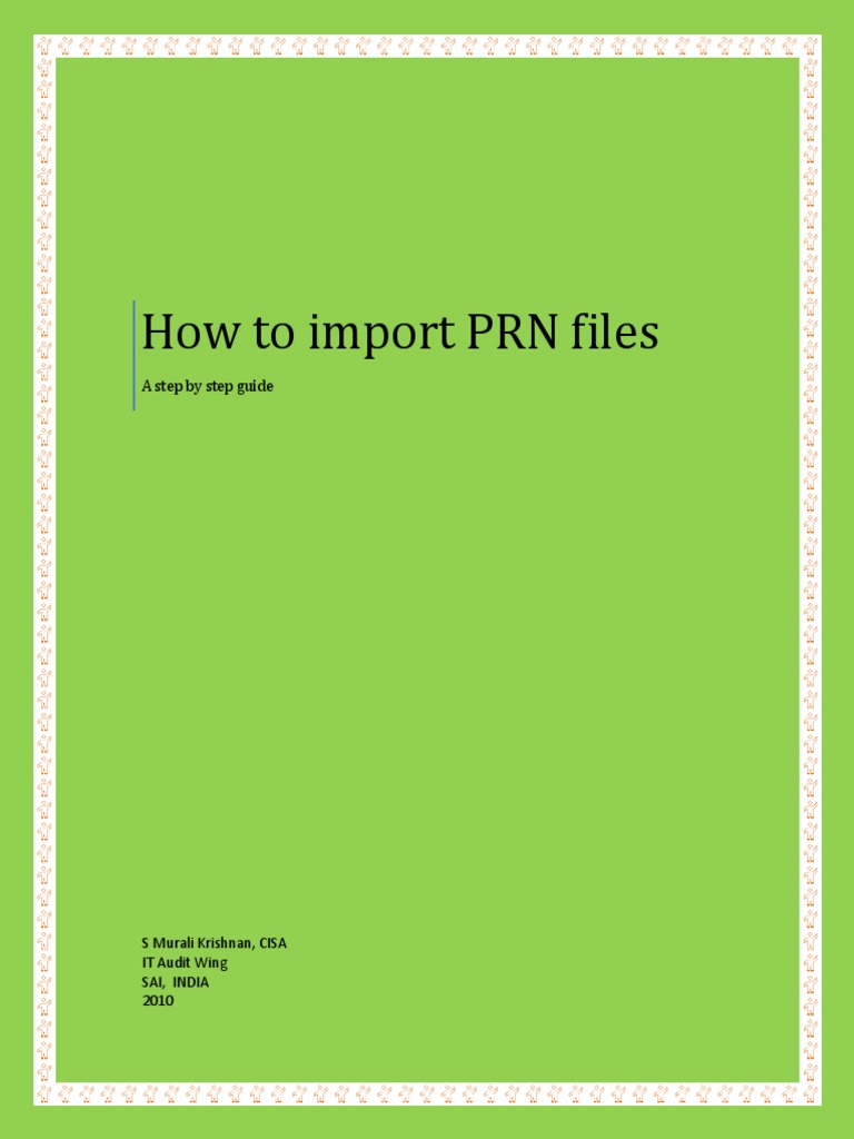 Importing PRN Files into IDEA Guide | PDF | Computer Data | Areas Of ...