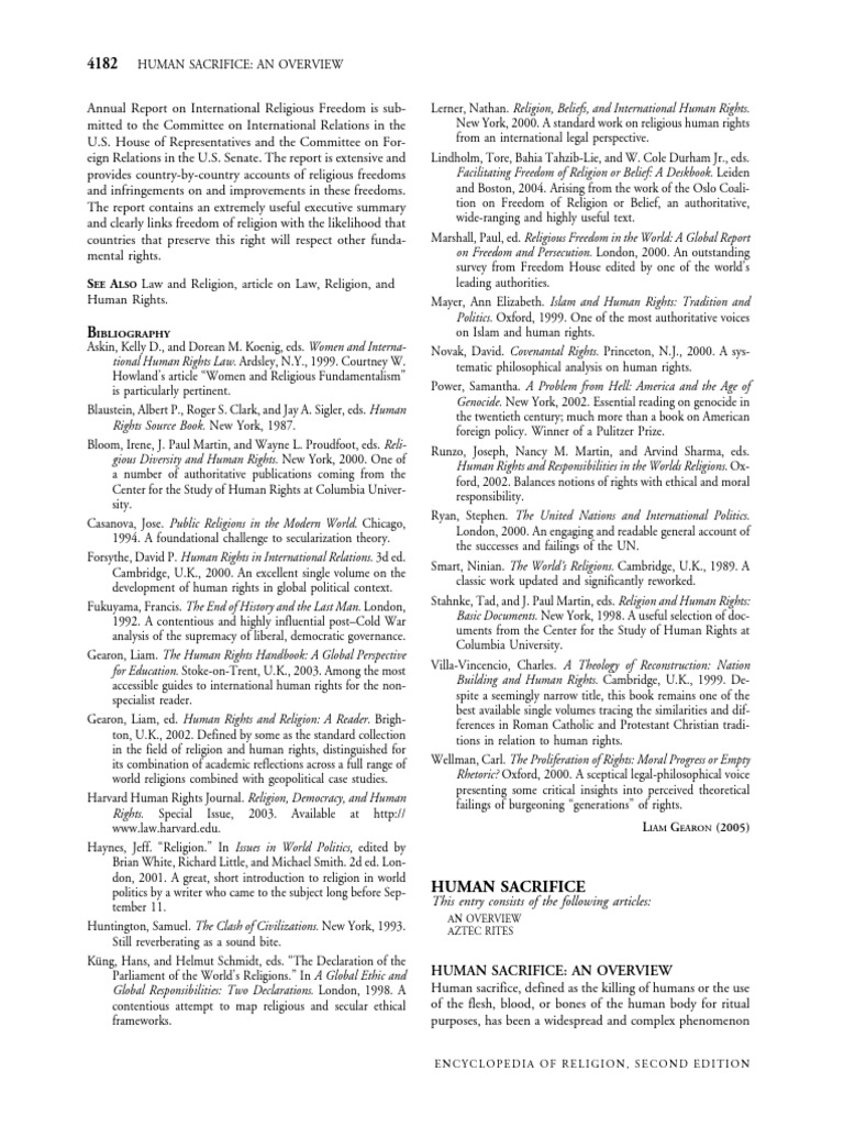 Human Sacrifice | PDF | Sacrifice | Religion And Belief