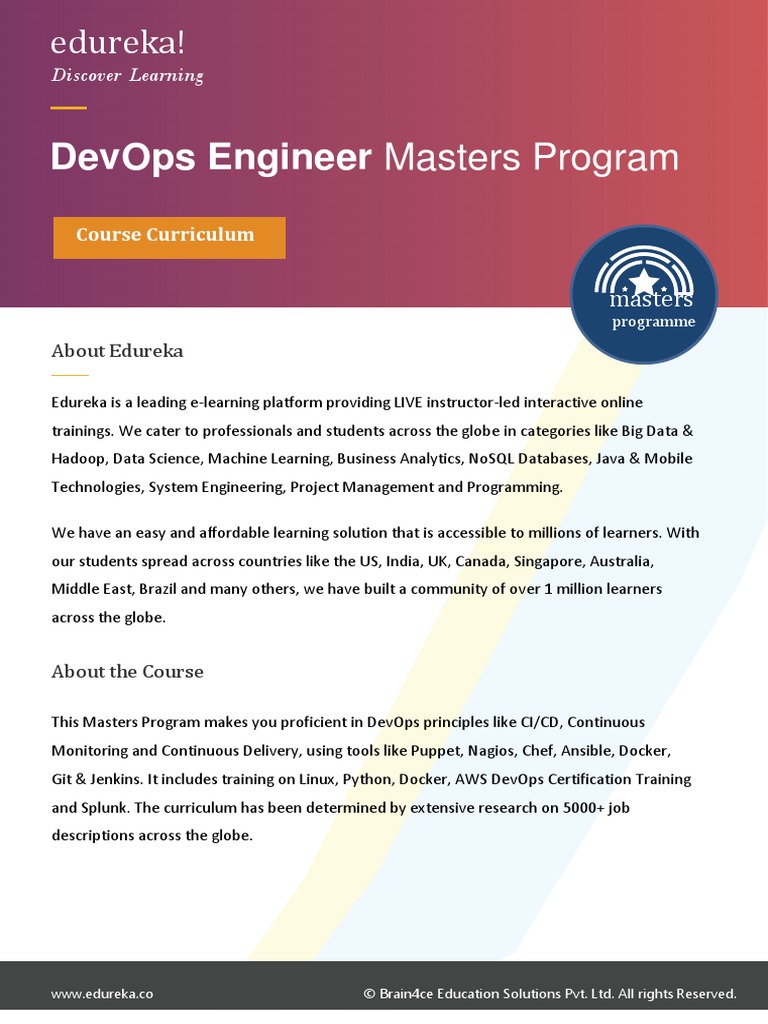 Course Curriculum - DevOps Engineer Master Program | PDF | Linux | Parameter (Computer Programming)
