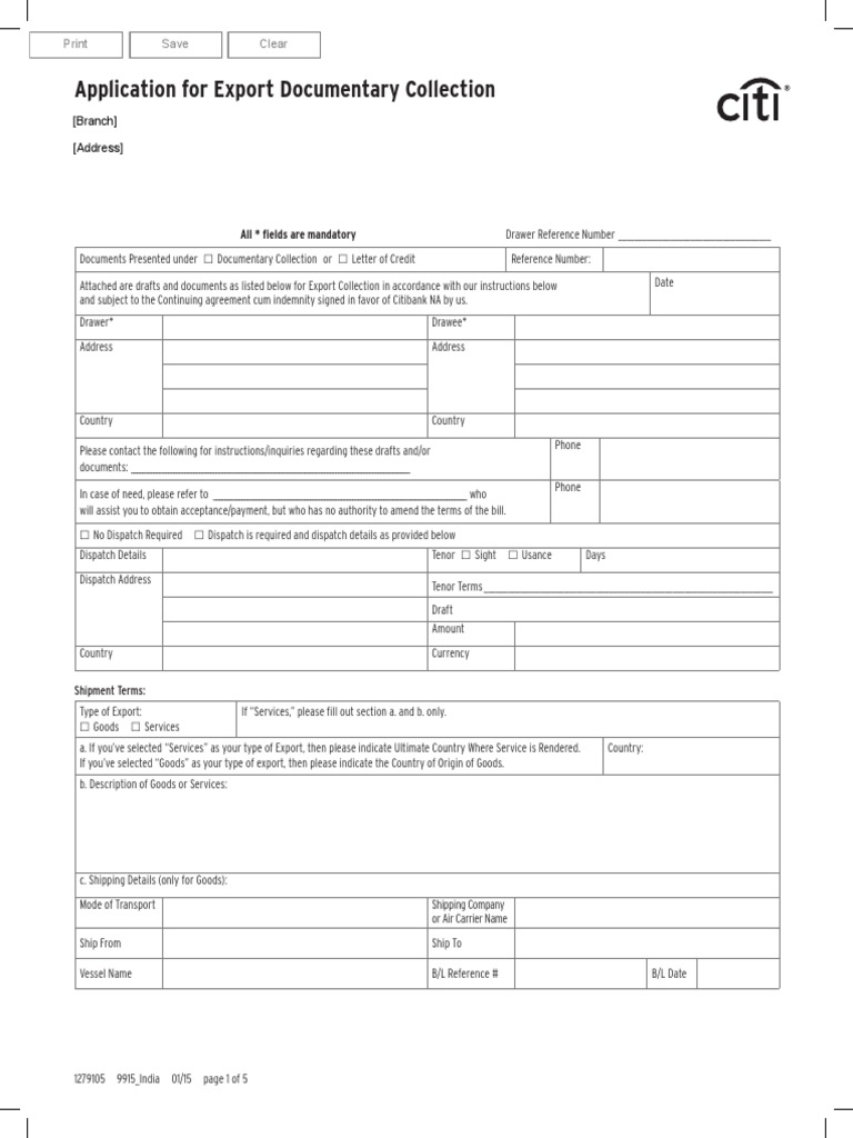Export Documentary Collection Form | PDF | Letter Of Credit | Bankruptcy