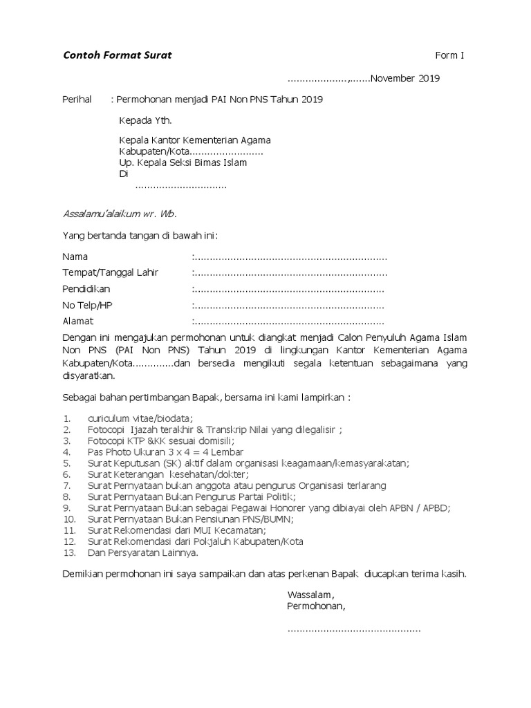 Contoh Format Penerimaan DLL | PDF