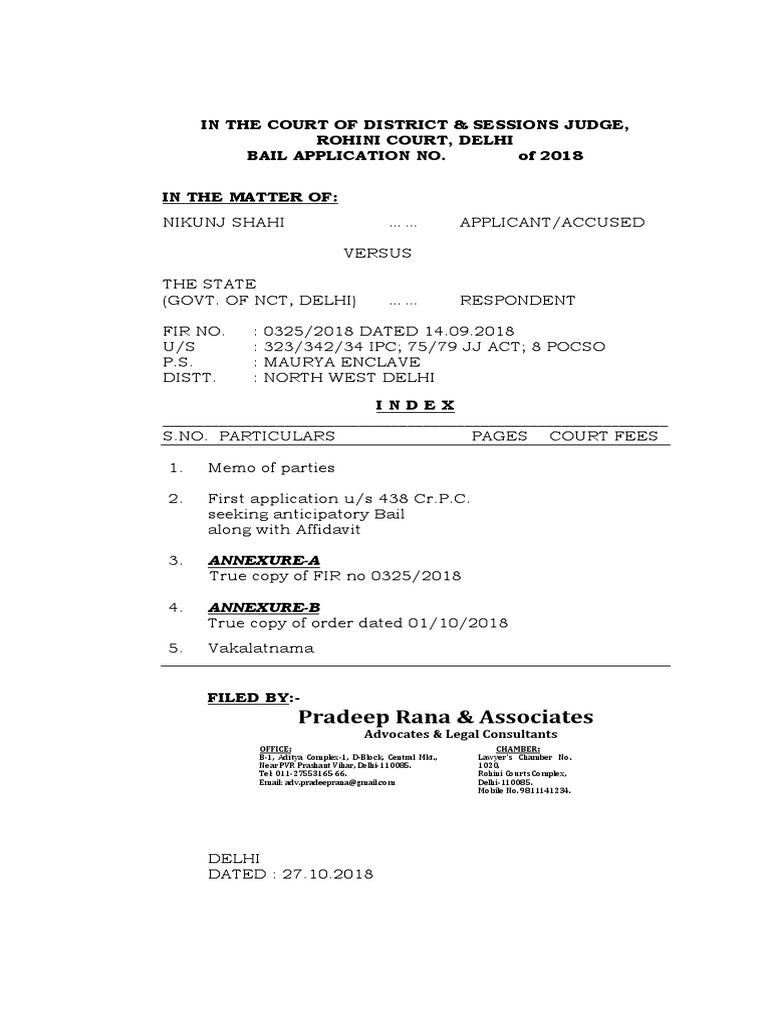 Anticipatory Bail Sessions Court | PDF | Bail | Affidavit