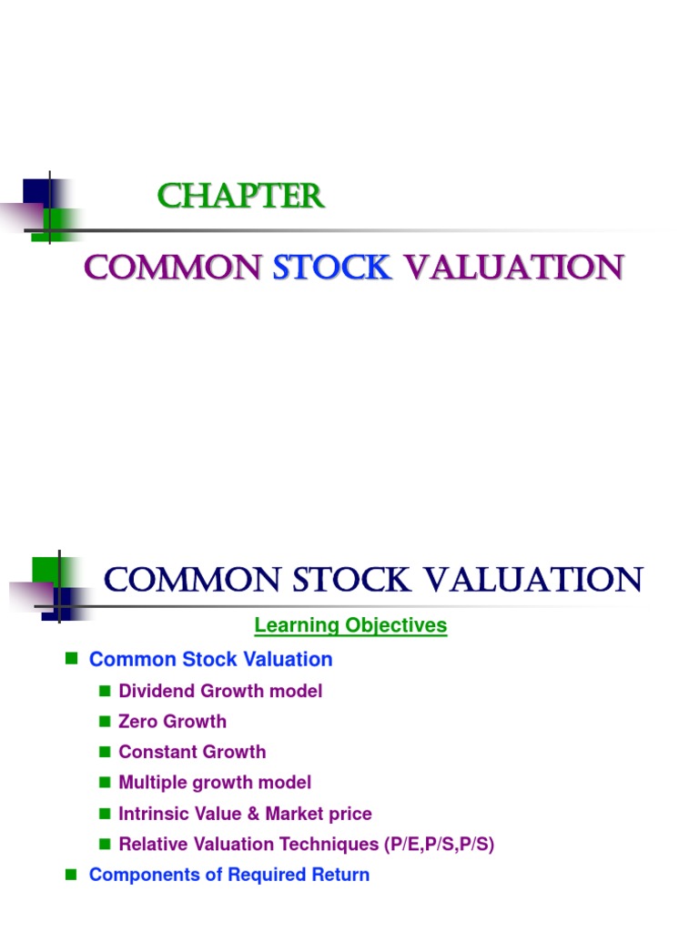 Common Stock Valuation Techniques | PDF | Stock Valuation | Discounted ...