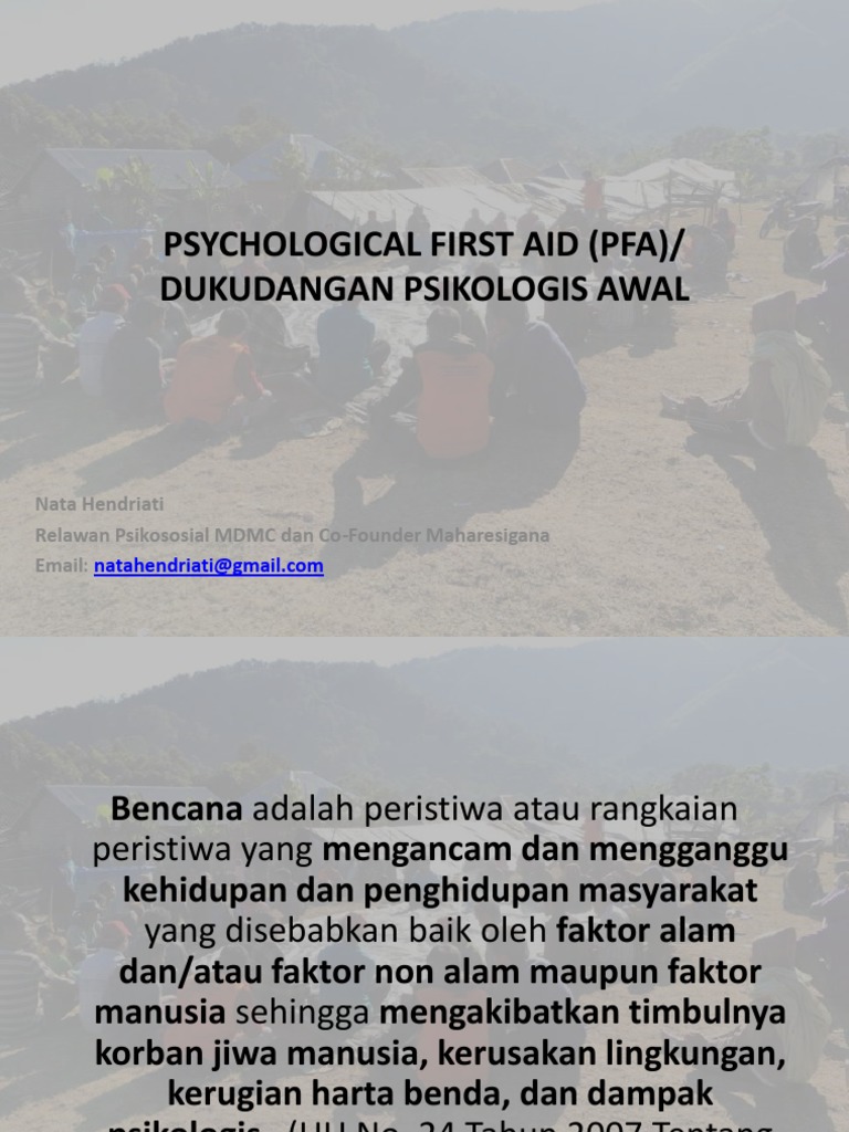 Psychological First Aid (Pfa) | PDF