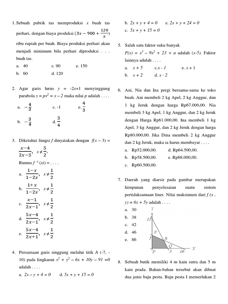 Contoh Soal Un | PDF