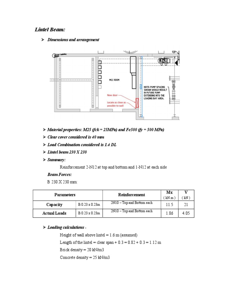 Lintel Design | PDF | Beam (Structure) | Bending