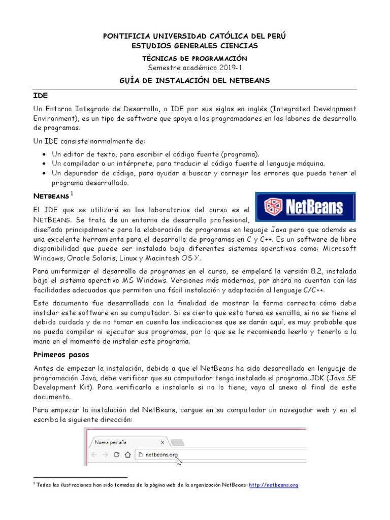 Guia de Instalacion Del Netbeans | PDF | Entorno de desarrollo ...