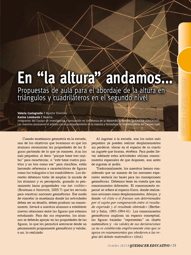 Actividades de altura en triángulos | PDF | Triángulo | Perpendicular