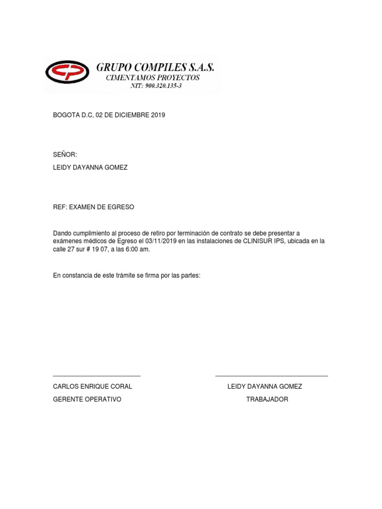 Carta Examen de Egreso