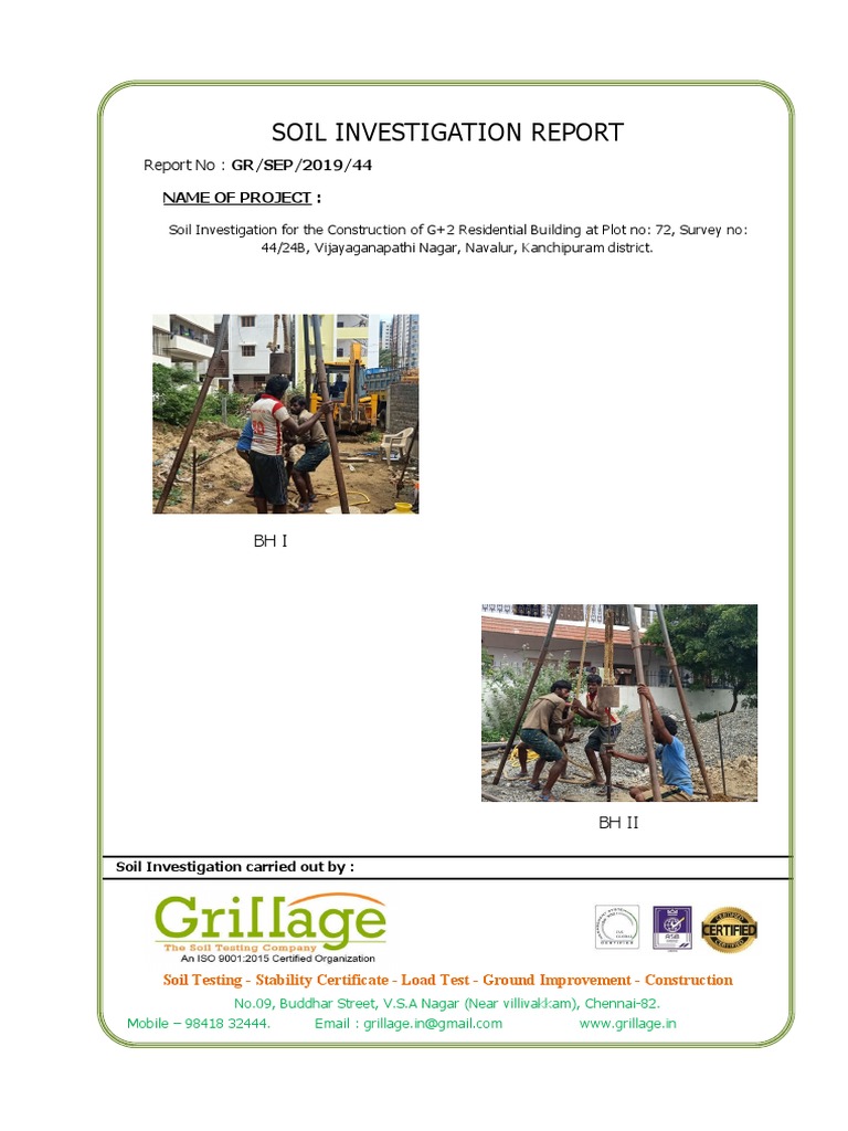 Soil Report For RCC Building | PDF | Foundation (Engineering ...