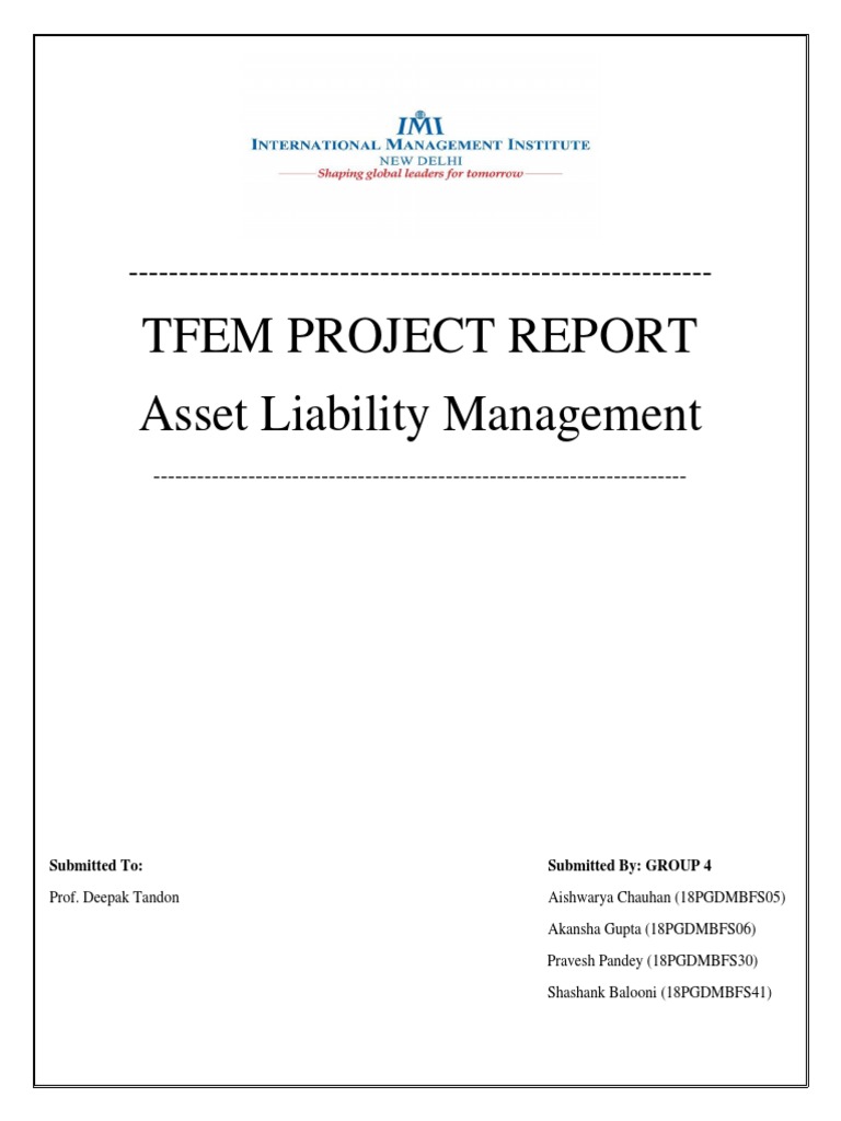 Treasury Project Asset Liability Management | PDF | Financial Risk ...