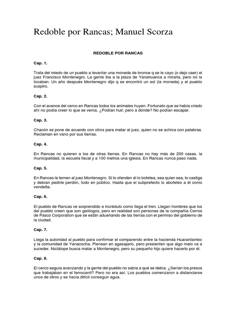 Redoble Por Rancas RESUMEN | PDF | Violencia
