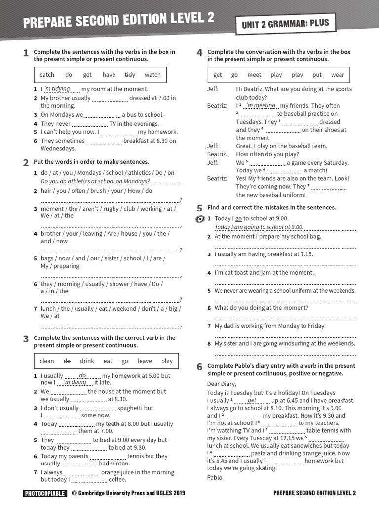 PREPARE 2 Grammar Plus Unit 02 PDF | PDF | Grammar | Syntax