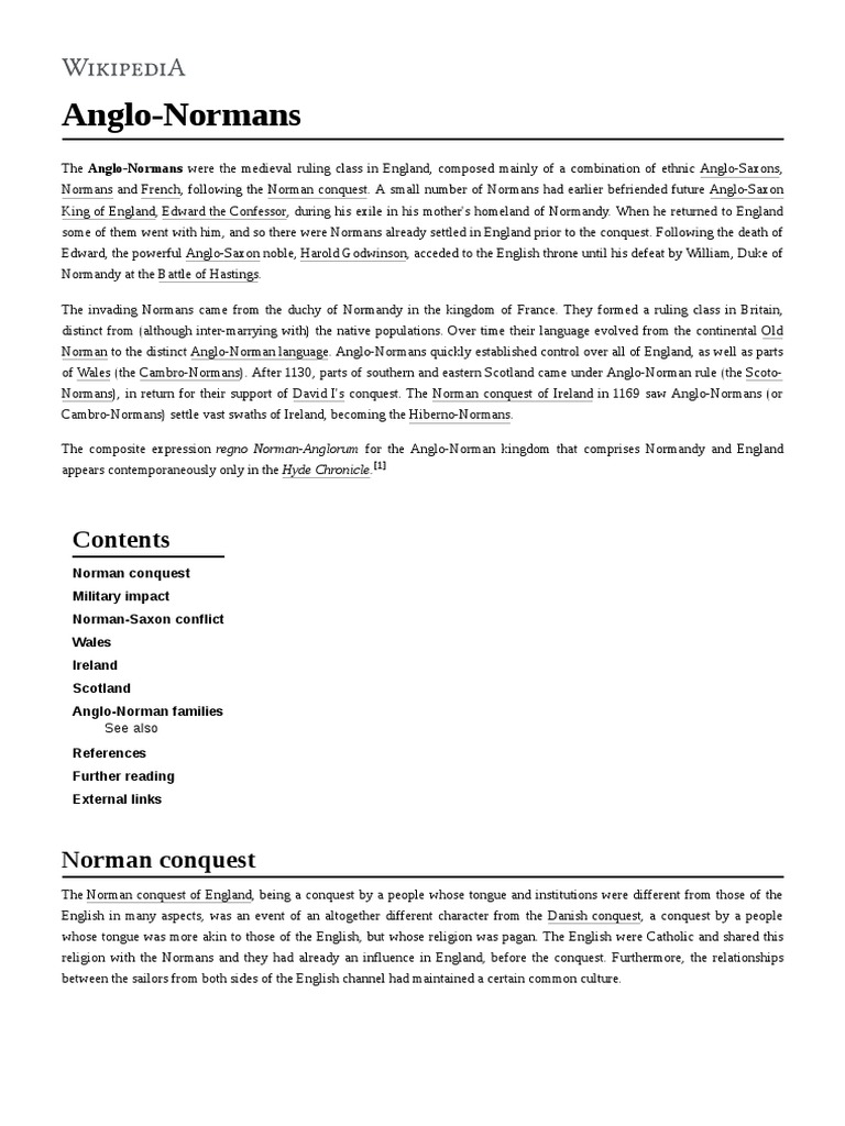Anglo Normans | PDF | Norman Conquest Of England | Medieval England