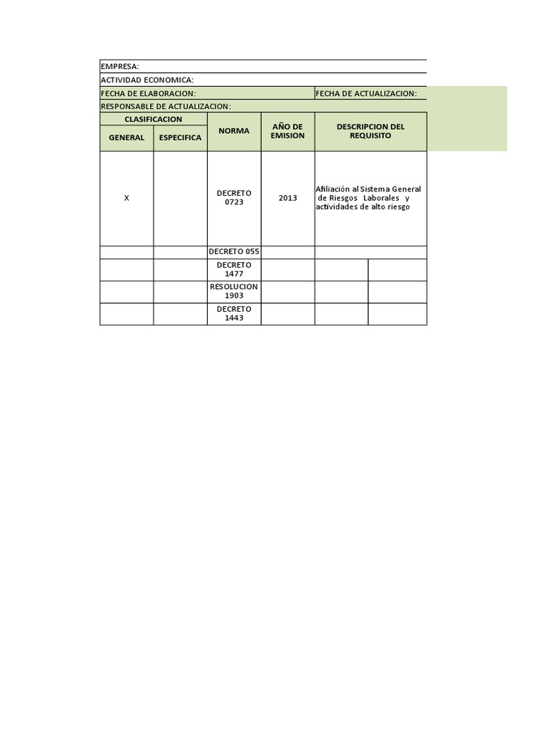 Formato Ejemplo Matriz Legal | PDF Formato Ejemplo Matriz Legal | PDF