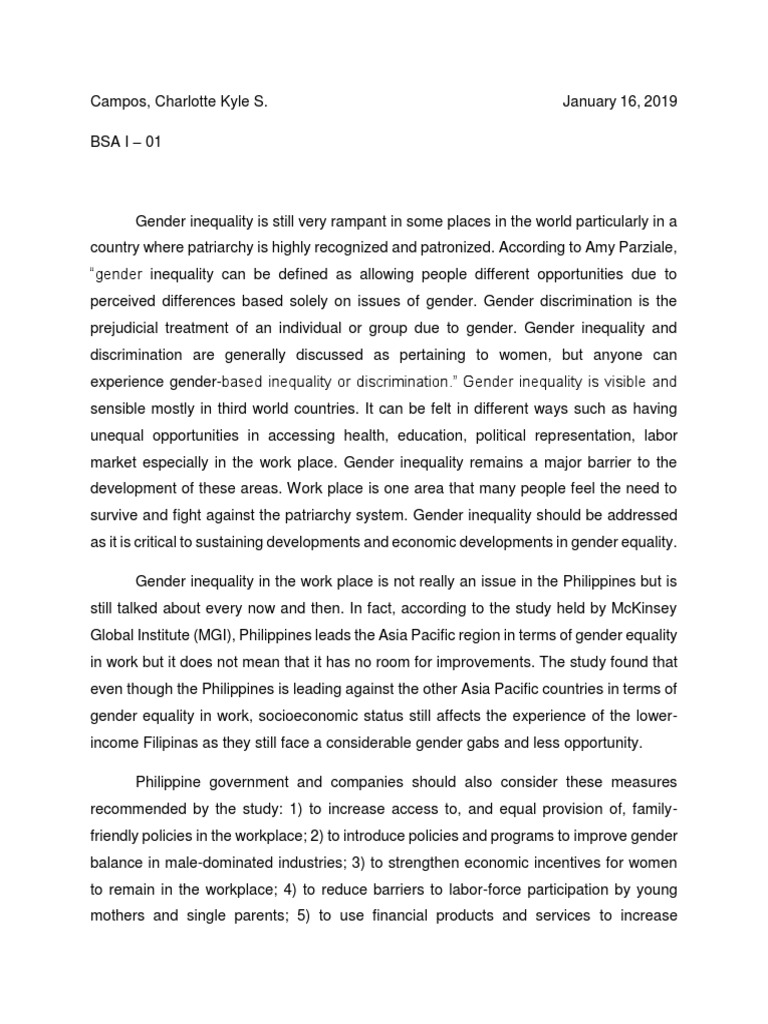 Position Paper - Purpcomm | PDF | Gender Inequality | Gender Studies