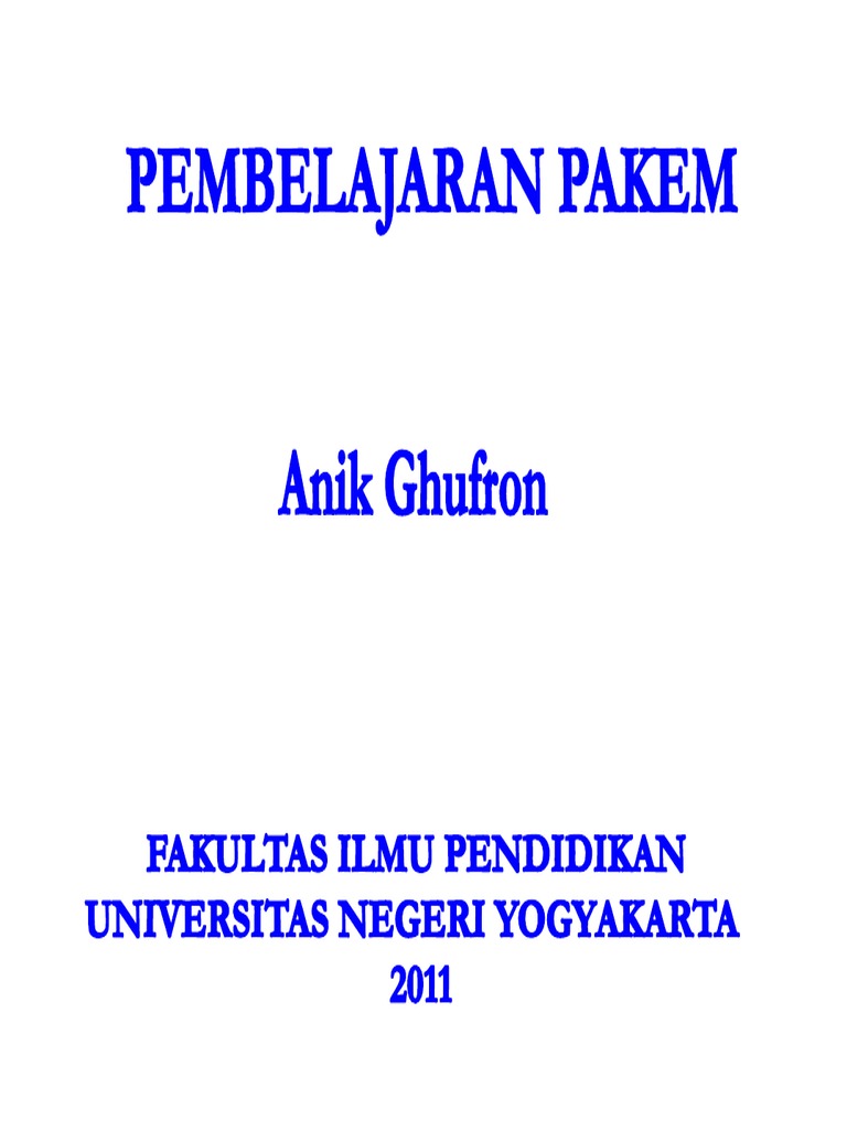 Pembelajaran Pakem PDF | PDF