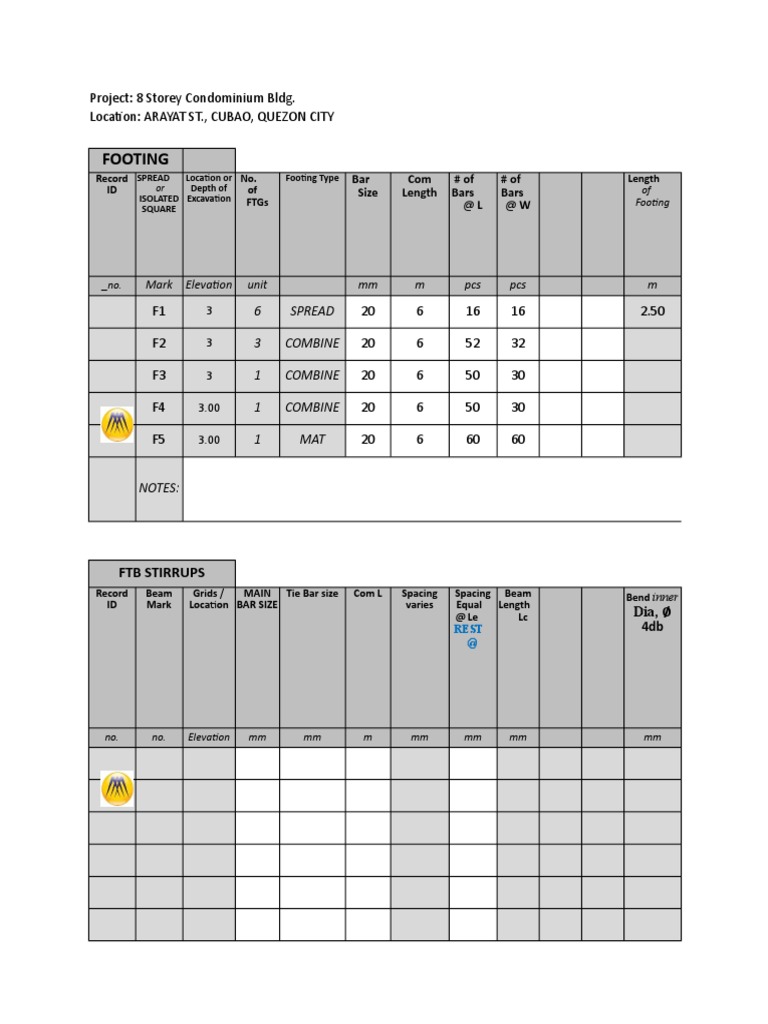 Qty Estim8 Table Forms | PDF | Beam (Structure) | Architectural Design