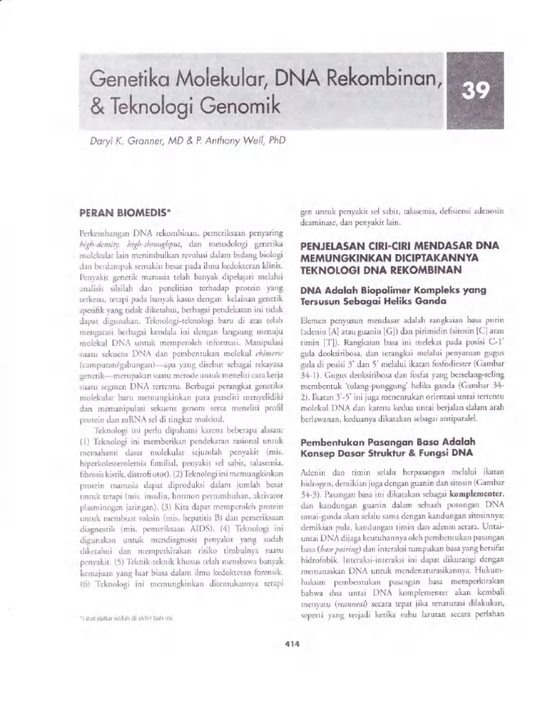 Teknologi DNA Rekombinan | PDF