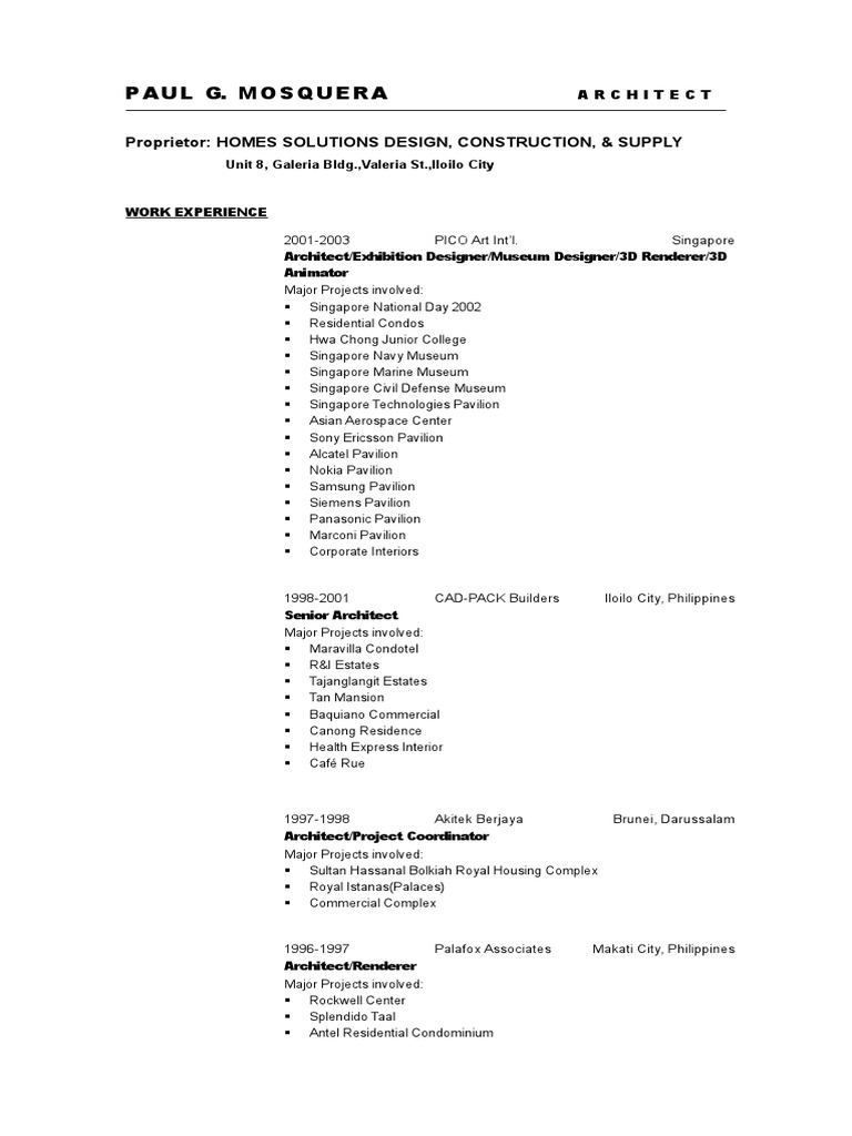 Resume Paul Present | PDF | 3 D Computer Graphics | Design