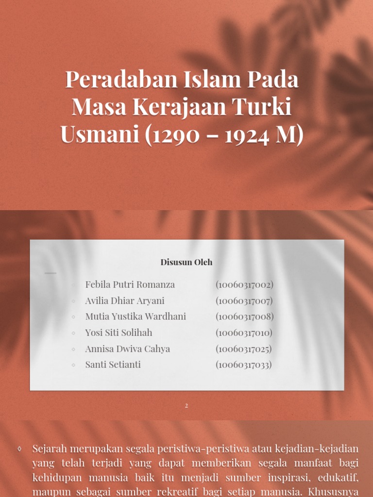 Presentasi Peradaban Turki Usmani | PDF